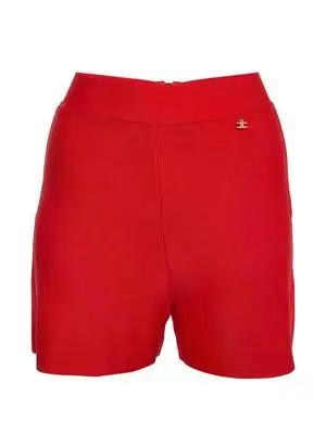 Elisabetta Franchi Logo Charm Elastic Waistband Shorts