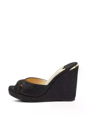 JIMMY CHOO Almer Criss-cross Wedge Sandals - Black