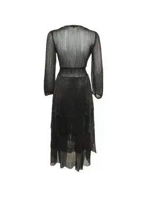 Maje Asymmetric Tiered Midi Dress