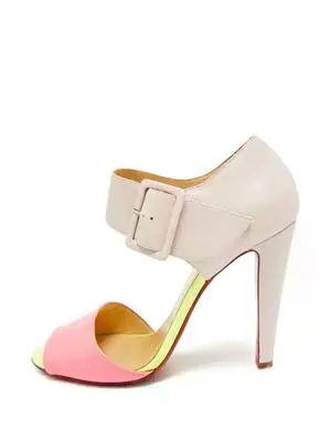 CHRISTIAN LOUBOUTIN Beige Patent Ankle-strap Sandals - Neutrals