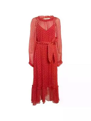 Zimmermann Polka-dot Ruffled Midi Dress - Red