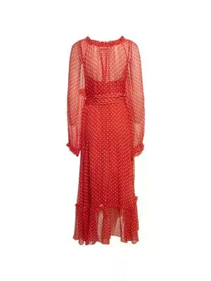 Zimmermann Polka-dot Ruffled Midi Dress