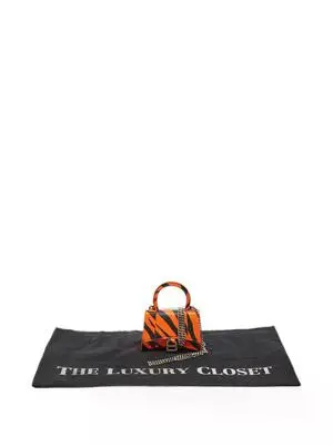 Balenciaga Mini Hourglass Tiger-stripe Handbag