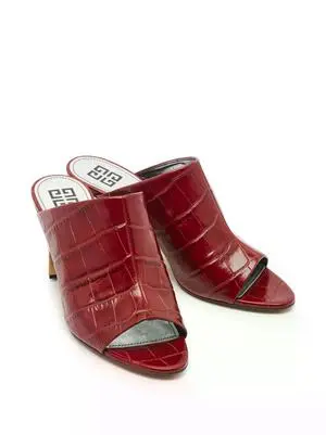 Givenchy Triangle Croc-embossed Heeled Mules