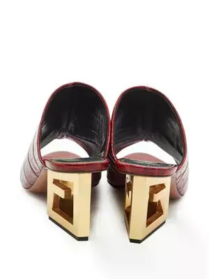 Givenchy Triangle Croc-embossed Heeled Mules