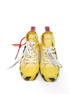 Off-White Vulcanized High-top Sneakers With Diagonal Stripe Pattern