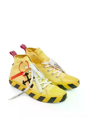 Off-White Vulcanized High-top Sneakers With Diagonal Stripe Pattern