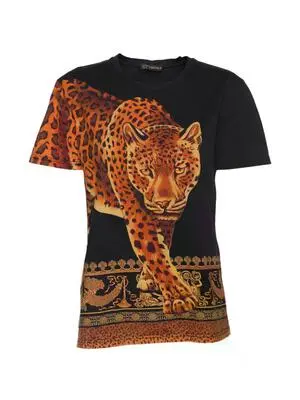 Versace Tiger-print T-shirt - Black