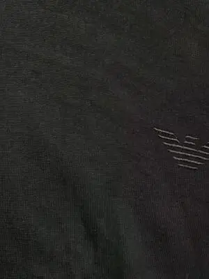 Emporio Armani V-neck Logo-detail Sweater - Black