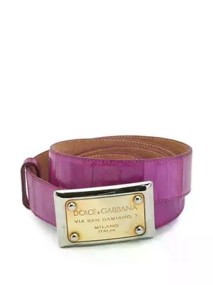 Dolce & Gabbana Logo Plaque Belt - Pink