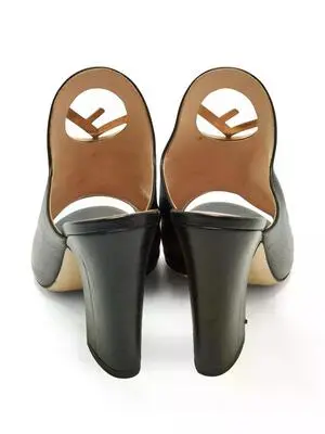 Fendi Leather F Logo Mules