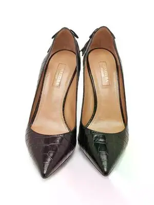 AQUAZZURA Croc-embossed Tassel Pumps