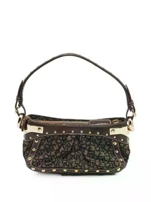 Dkny Studded Logo-jacquard Shoulder Bag