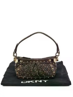 Dkny Studded Logo-jacquard Shoulder Bag