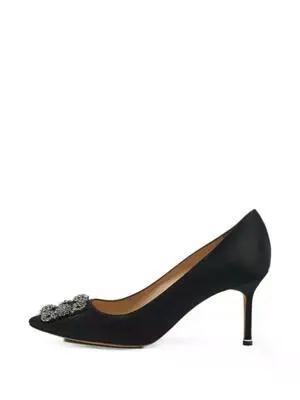 Manolo Blahnik Hangisi Crystal-buckle Pumps - Black