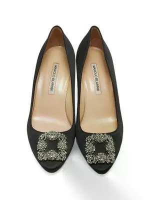 Manolo Blahnik Hangisi Crystal-buckle Pumps