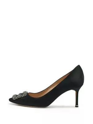 Manolo Blahnik Hangisi Crystal-buckle Pumps - Black