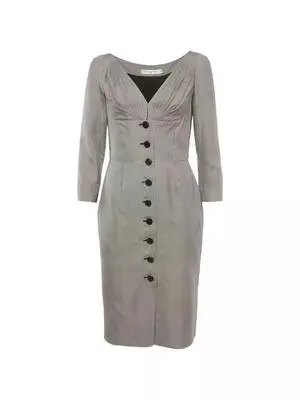 Dior Houndstooth Midi Dress - Grey