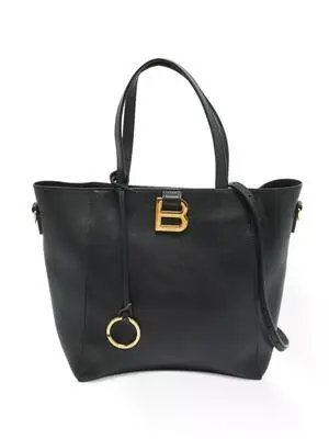 Balenciaga Small Hourglass Leather Tote Bag - Black