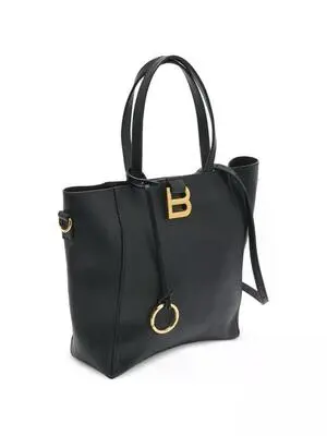 Balenciaga Small Hourglass Leather Tote Bag - Black