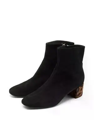GIUSEPPE ZANOTTI Leopard Print Block Heel Ankle Boots