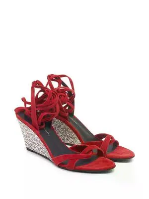 GIUSEPPE ZANOTTI Crystal-embellished Lace-up Sandals