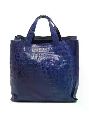 Furla Divide It Croc-embossed Tote Bag - Blue