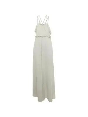 Missoni Cross-back Ruffled Maxi Dress - Silver