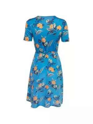 Diane Von Furstenberg Silk Floral-print Wrap Mini Dress