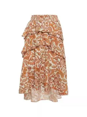 Maje Paisley Asymmetrical Skirt