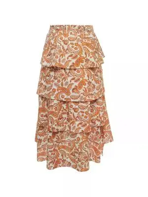 Maje Paisley Asymmetrical Skirt