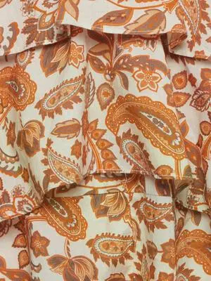 Maje Paisley Asymmetrical Skirt