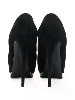 GIUSEPPE ZANOTTI Suede Platform Heeled Pumps - Black