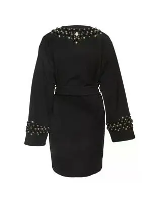 Dolce & Gabbana Beaded Belted Coat - Black