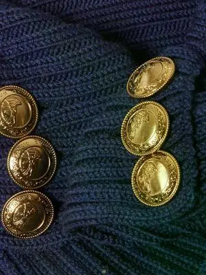 Versace Turtleneck Button-detail Midi Dress