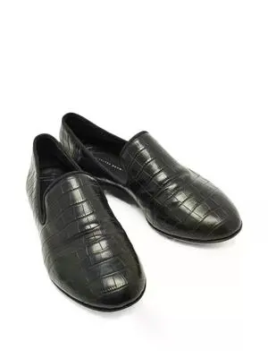 GIUSEPPE ZANOTTI Croc-embossed Smoking Slippers