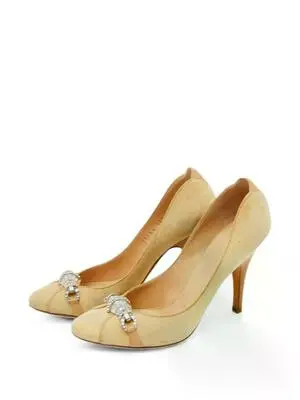 GIUSEPPE ZANOTTI Crystal-embellished Suede Heeled Pumps