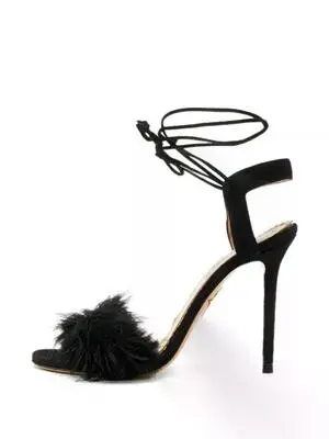 CHARLOTTE OLYMPIA Salsa Feather Sandals - Black