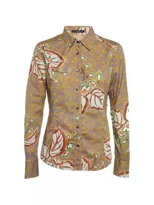 Etro Floral-print Long-sleeve Shirt - Yellow