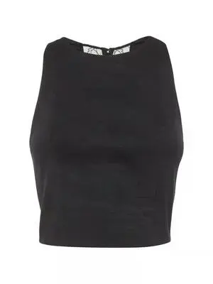 Alice + Olivia Lace-trim Crop Top - Black