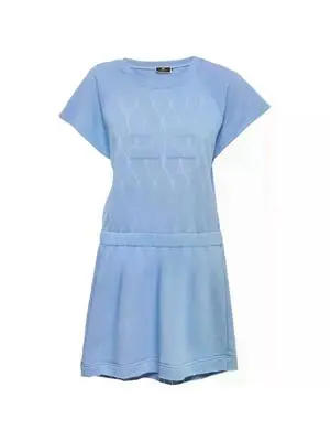 Elisabetta Franchi Embossed-logo Mini Dress - Blue