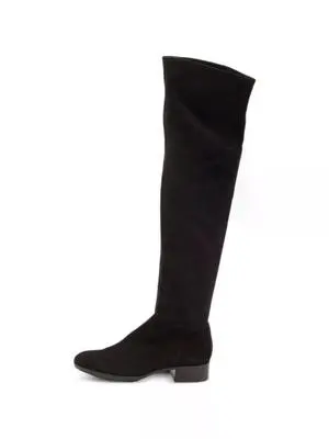 Alaïa Leather Suede Finish Knee-high Boots - Black
