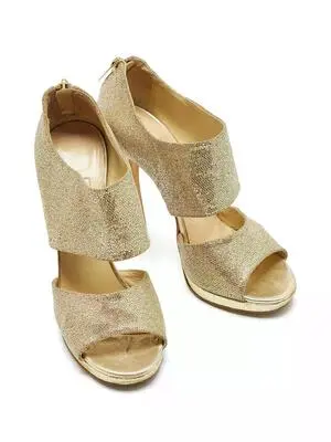 JIMMY CHOO Tone Glitter Almond-toe Sandals