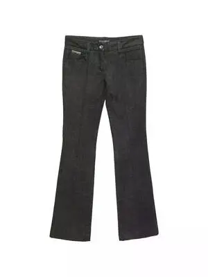 Dolce & Gabbana Flared Jeans With Logo Plaque Belt Loops
