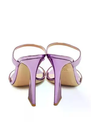 GIANVITO ROSSI Aura Metallic Leather Heeled Sandals - Purple