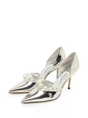 JIMMY CHOO Jimmy Choo Aurelie Pearl-Detail Pumps Silver