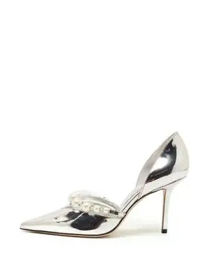 JIMMY CHOO Jimmy Choo Aurelie Pearl-Detail Pumps Silver