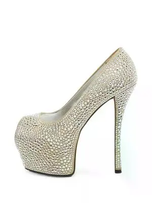 GIUSEPPE ZANOTTI Liza Crystal-embellished Platform Pumps - Neutrals