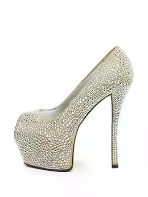 GIUSEPPE ZANOTTI Liza Crystal-embellished Platform Pumps - Neutrals