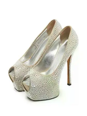 GIUSEPPE ZANOTTI Liza Crystal-embellished Platform Pumps - Neutrals